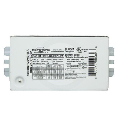 Keystone KTEB-226-UV-PS-DW 26W | 1-2 Lamp CFL Light Ballast Kit