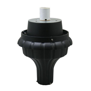 LBS Lighting | Black Pole Top Fitter, 9" Globe Holder Socket
