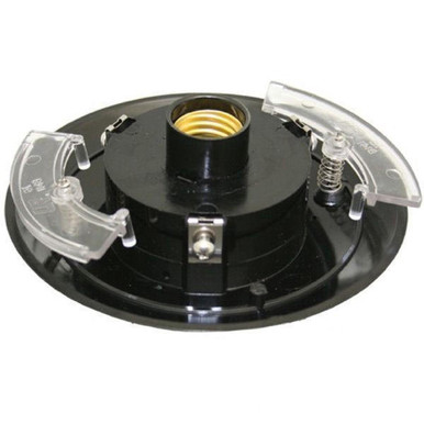 Black Plastic Lamp Post Top Globe Cover Holder with Medium Base