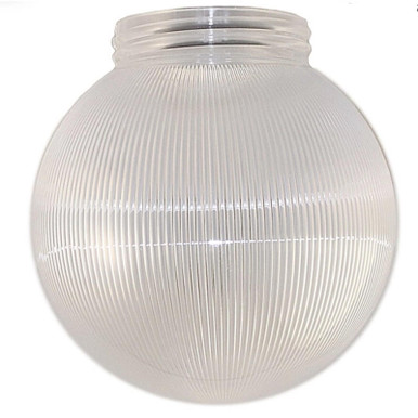 6" Clear Prismatic Acrylic Threaded Light Globe - iLighting.com