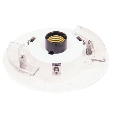 White Plastic Lamp Post Top Globe Cover Holder with Medium Base