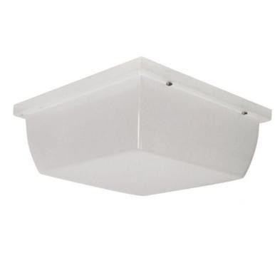 10-inch Square Outdoor Ceiling Light with Frost Lens