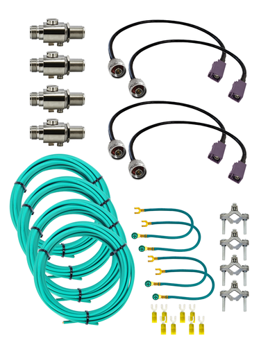 4 x Antenna Surge Protector Kit | N Type | FAKRA Cable
