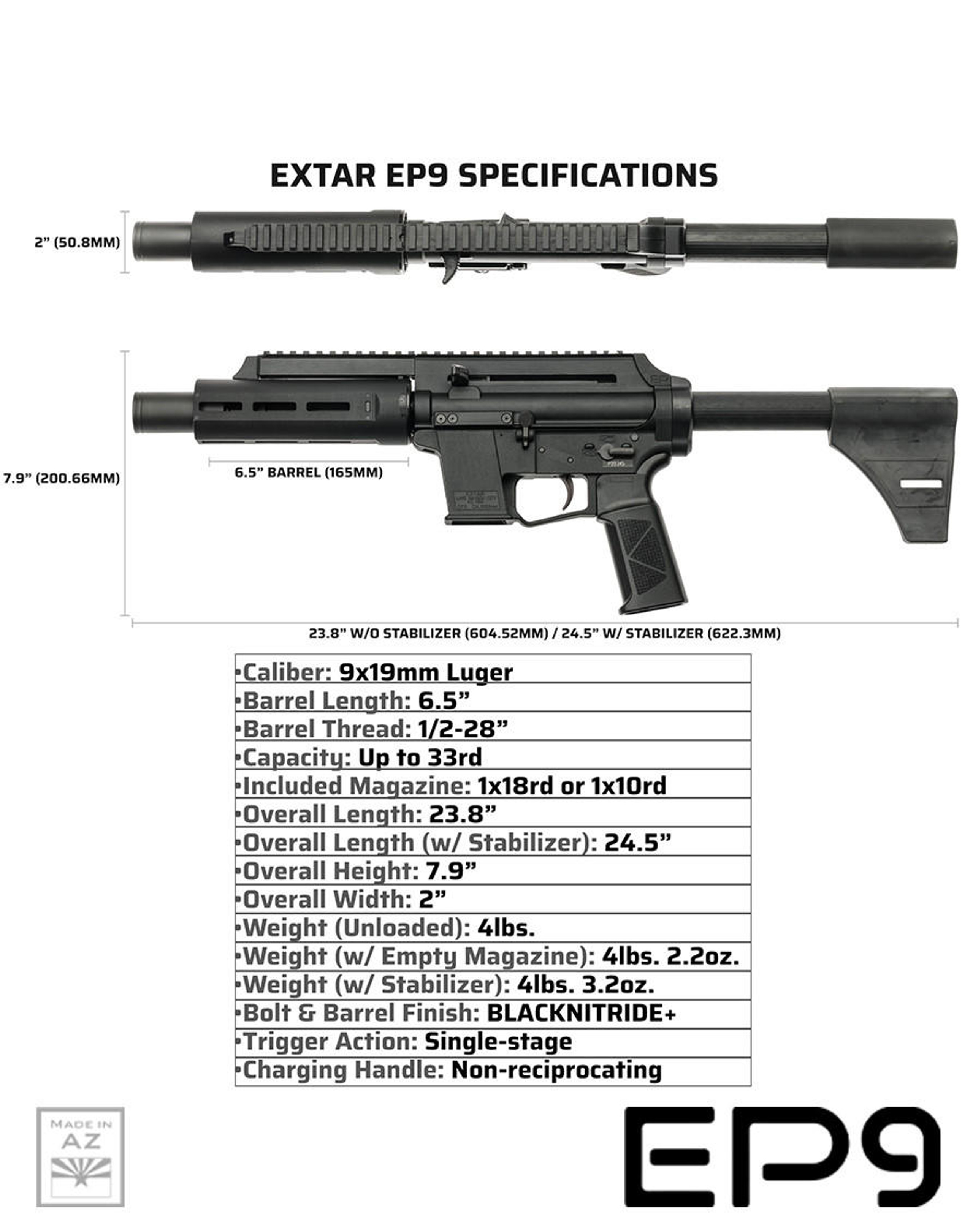 EP9 6.5" 9mm