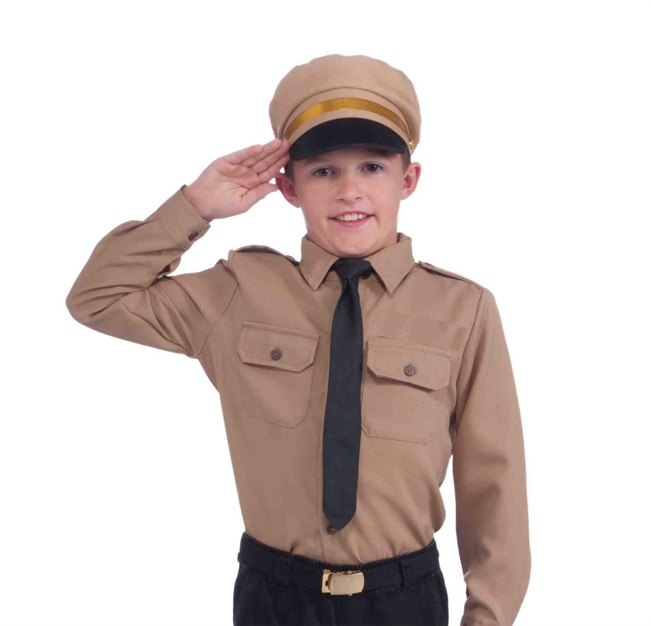 Tan Army Officer Boy's Uniform - CostumeVille