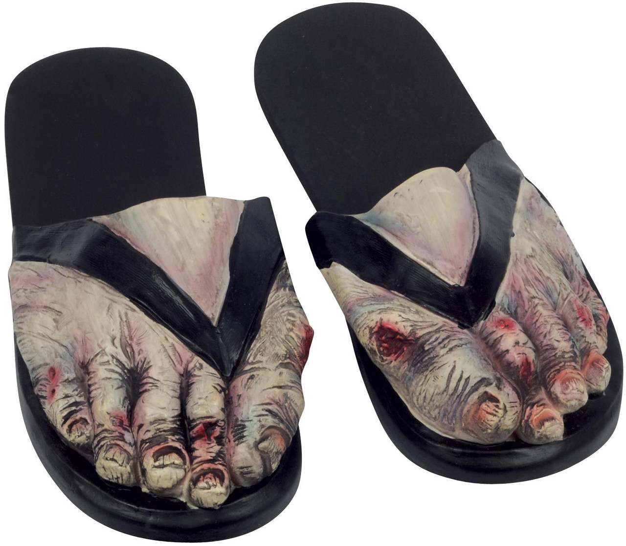 Zombie Feet Sandals Men’s Slip-On – Ugly Undead Halloween Costume ...