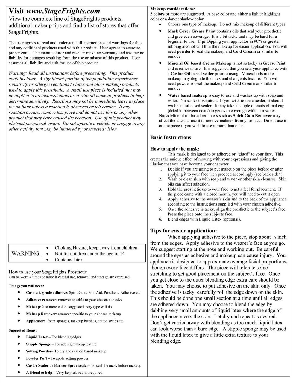 Scarecrow Face Foam Latex Prosthetic Theater Appliance