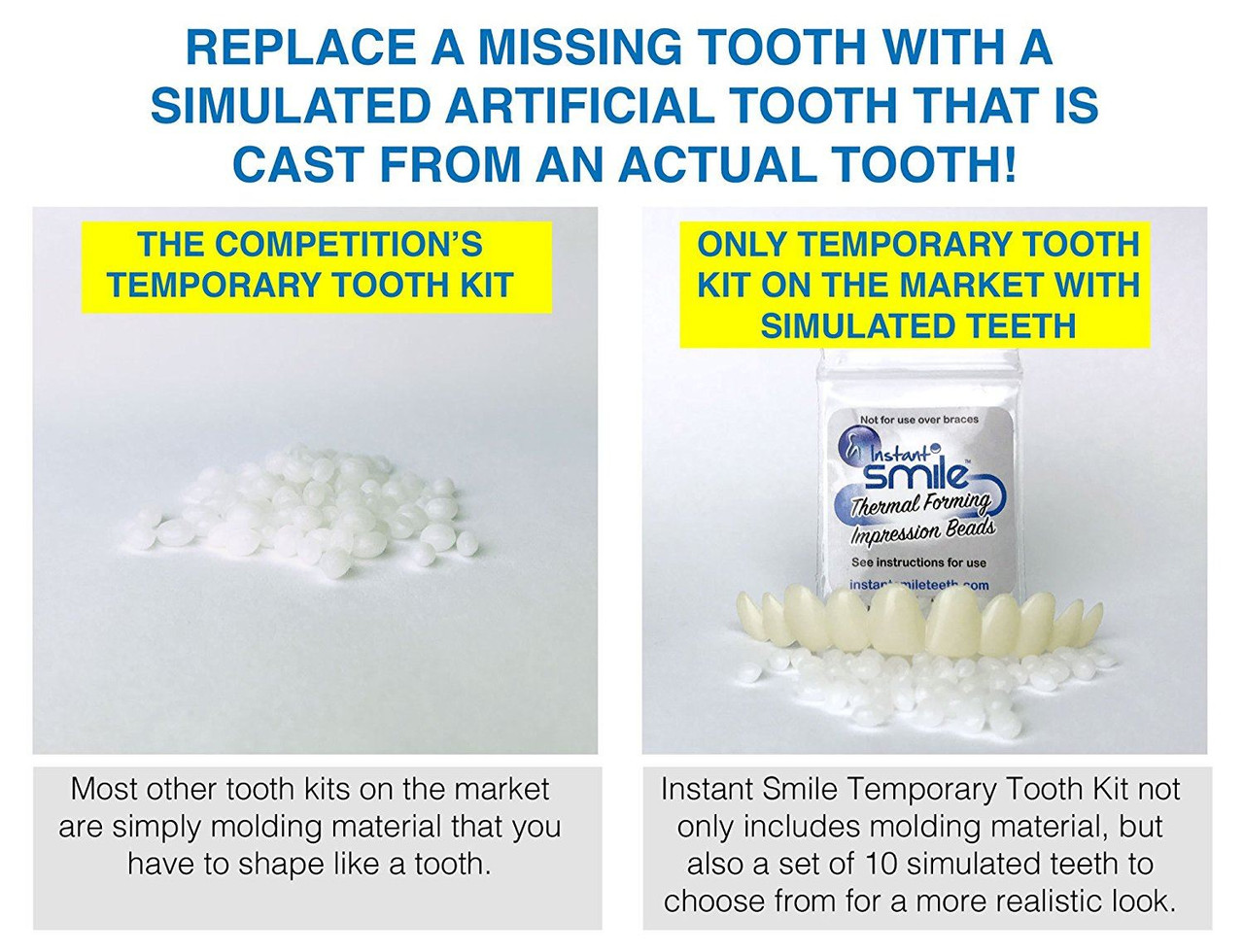 Instant Smile Temporary Tooth Kit by Billly Bob Teeth - CostumeVille