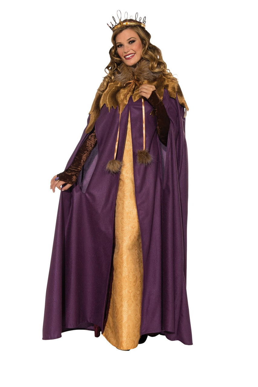 MEDIEVAL CLOAK purple cape robe queen king royal renaissance mari gras ...