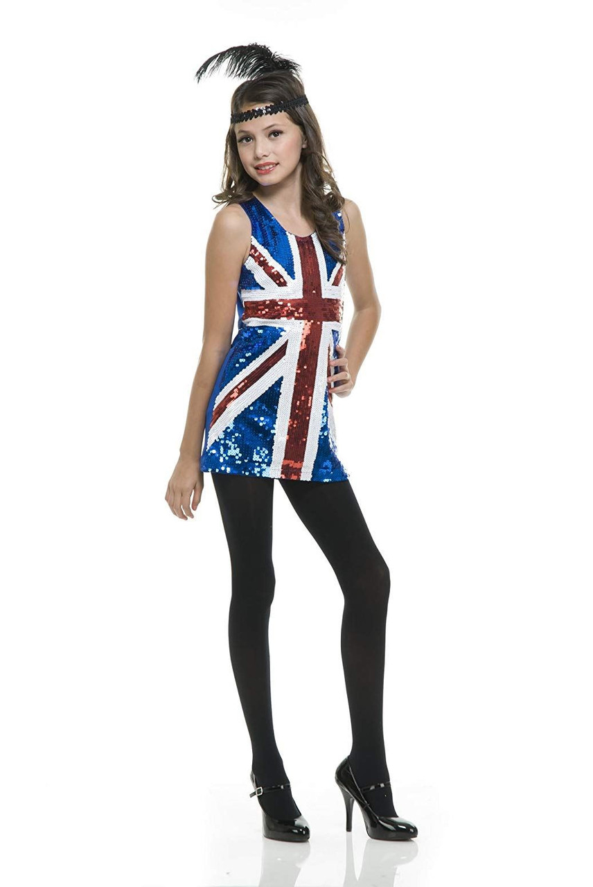 Charades British Sequin Girl's Costume Dress - CostumeVille