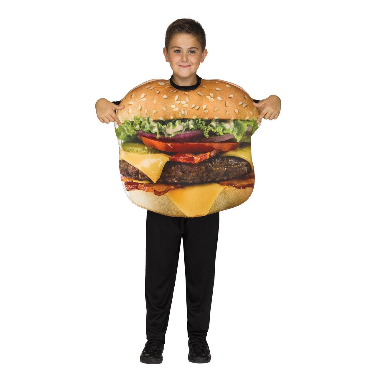 Kids Cheeseburger Food Hamburger Fast Food Halloween Costume Up to 14 yrs