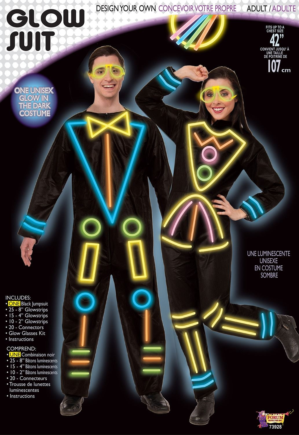 Stick Man Glow Suit Adult Costume One Size - CostumeVille