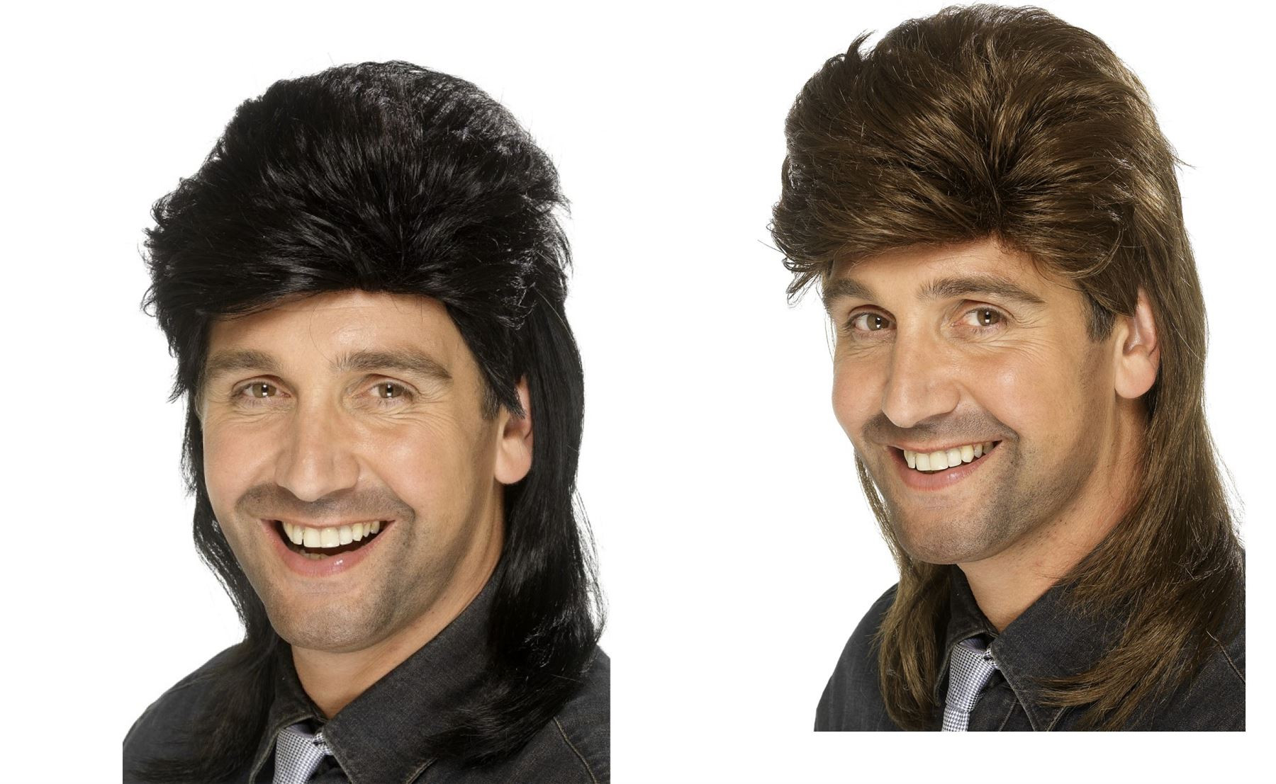 Mullet Wig White Trash Hillbilly Adult Mens Halloween Costume Accessory ...