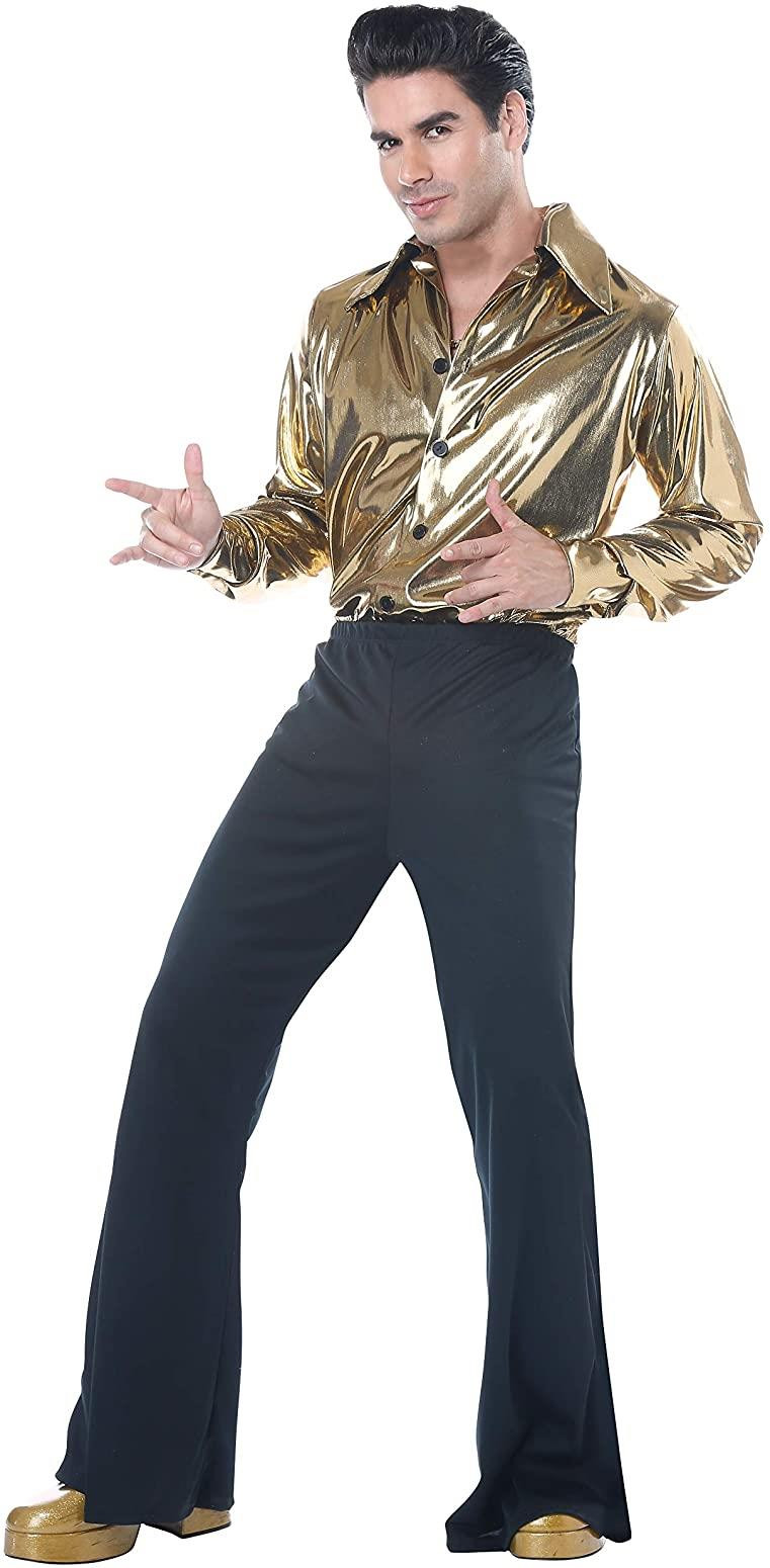 Womens 70's Glitter N Glamour Gold Disco Costume - CostumeVille