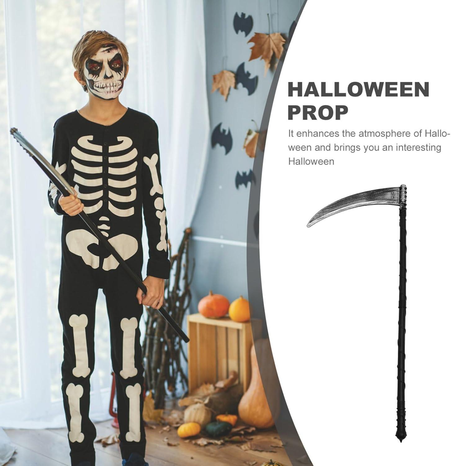 New Grim Reaper Costume Accessory Bone Scythe Sickle Cosplay Grim