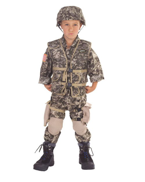 Kids Deluxe Army Ranger Costume with Helmet - CostumeVille