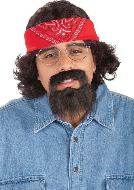 CHONG KIT mustache wig bandana glasses cheech and chong adult halloween ...