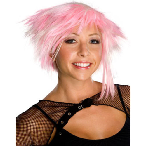 PINK PIXIE WIG cyber punk rock short hair womens adult costume ...
