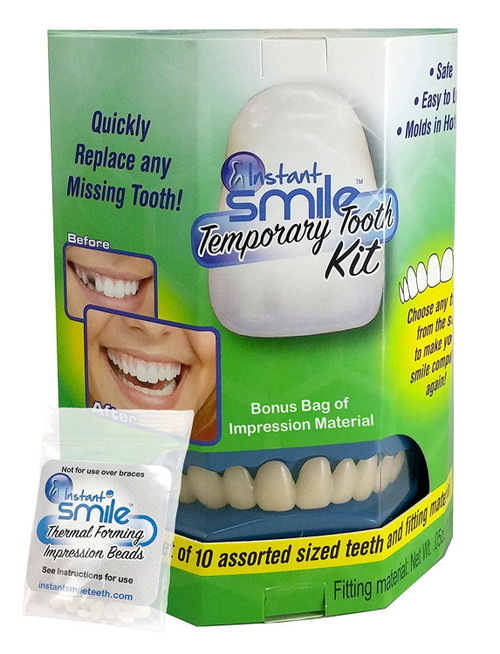 Instant Smile Temporary Tooth Kit Plus Bonus Bag of Thermal Beads ...