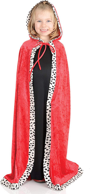 Girls Red Queen Cape Dalmatian Trim