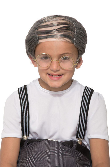 Child Uncle Bert Old Man Funny Balding Gray Hair Wig Halloween Costume ...