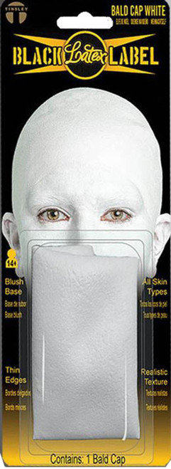 Bald Cap White Ghost Mime Latex Professional Sculptured Cap Tinsley ...