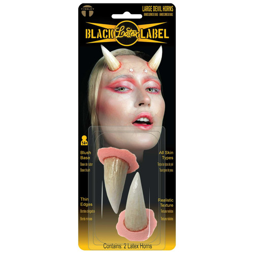Large Devil Horns 3D FX Transfer Costume Accessory - Black Label Latex