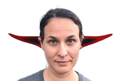 Handcrafted Demon Ears Red and Black - Latex