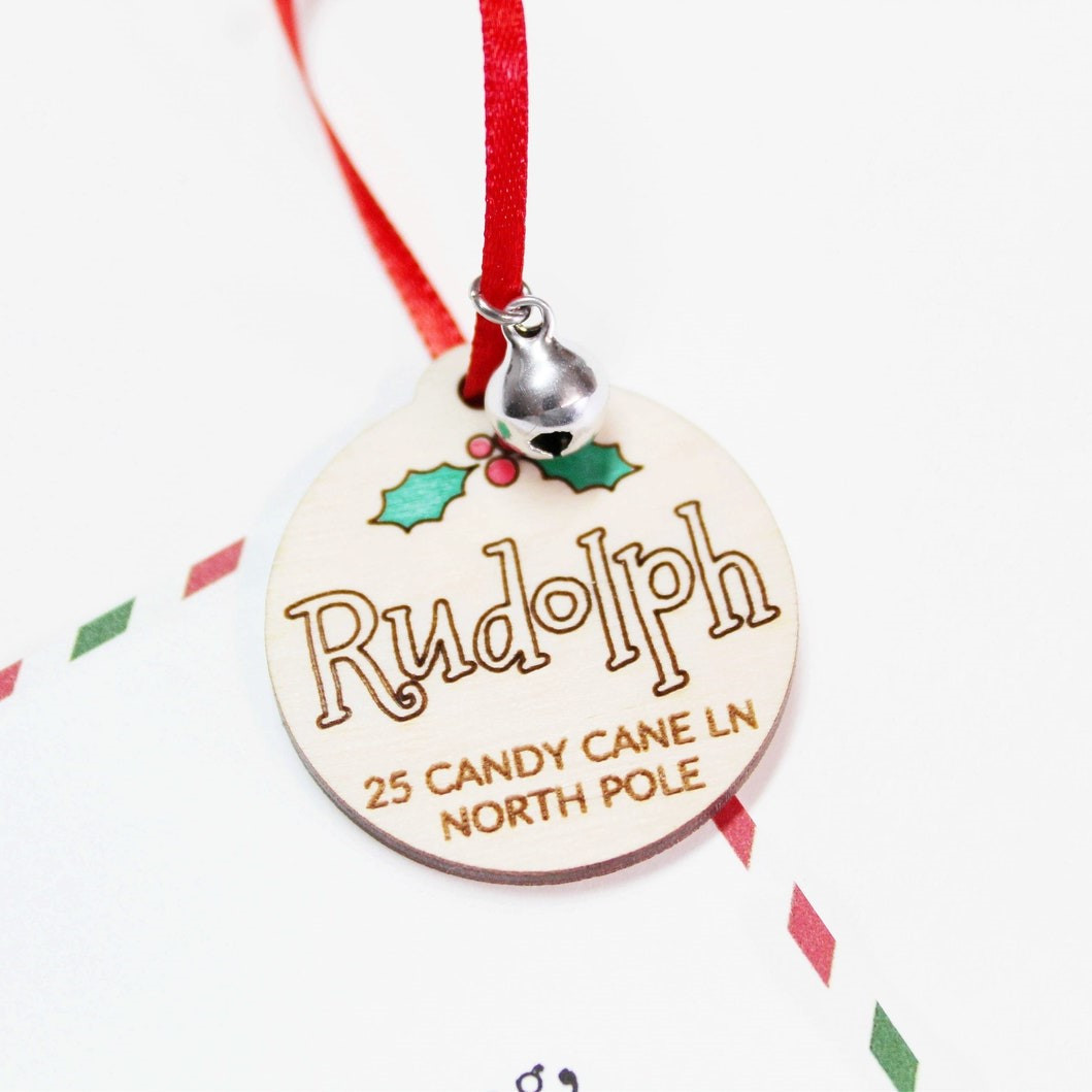 Rudolph's Lost Name Tag with Letter From Rudolph