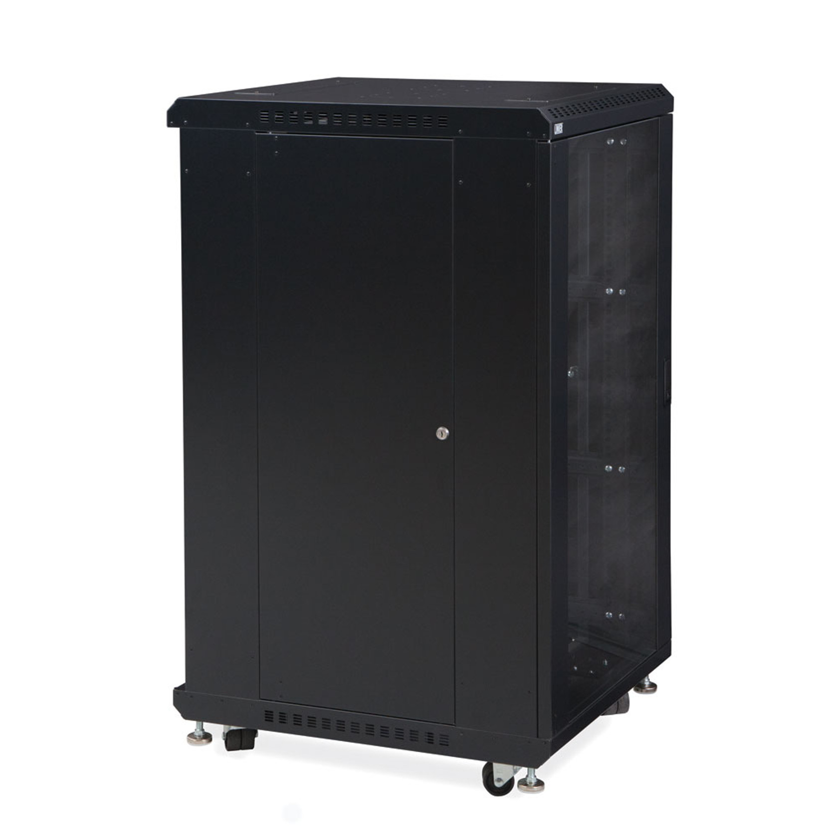 22U Server Cabinet Front Glass Solid Rear Doors 24 Deep 22u-server-cabinet-front-glass-solid-rear-doors-24-deep