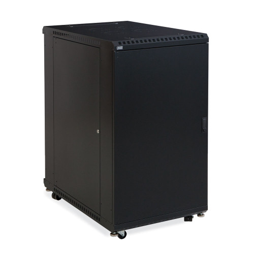 22U Server Cabinet-Solid Front & Rear Vented Doors-36" deep