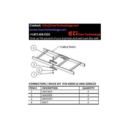 Ladder Rack Splice Kit - Straight Section Splice / Junction Kit