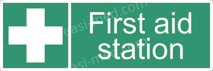 First Aid Station Sign 300 x 100 - Highly Visible First Aid Station ...