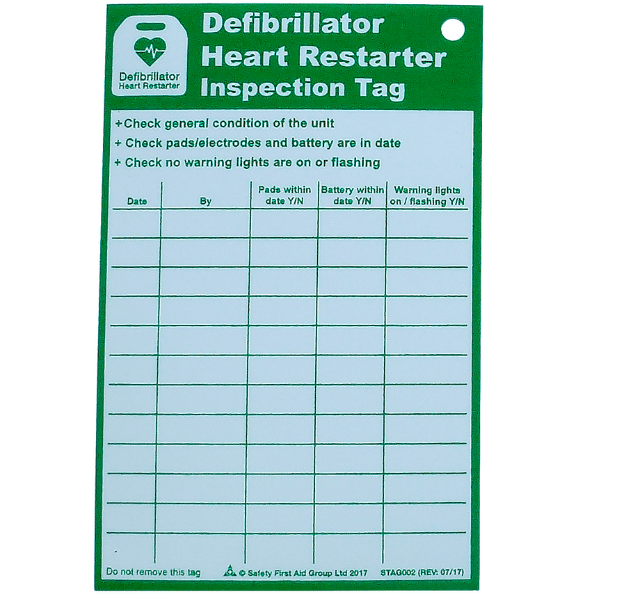 Defibrillator Inspection Tag - Ensure Safety with Defibrillator ...