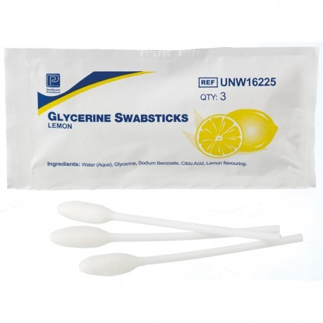 Lemon Glycerine Swab Sticks 3pk x 25 - 75 Swabs - easi-med.com ...