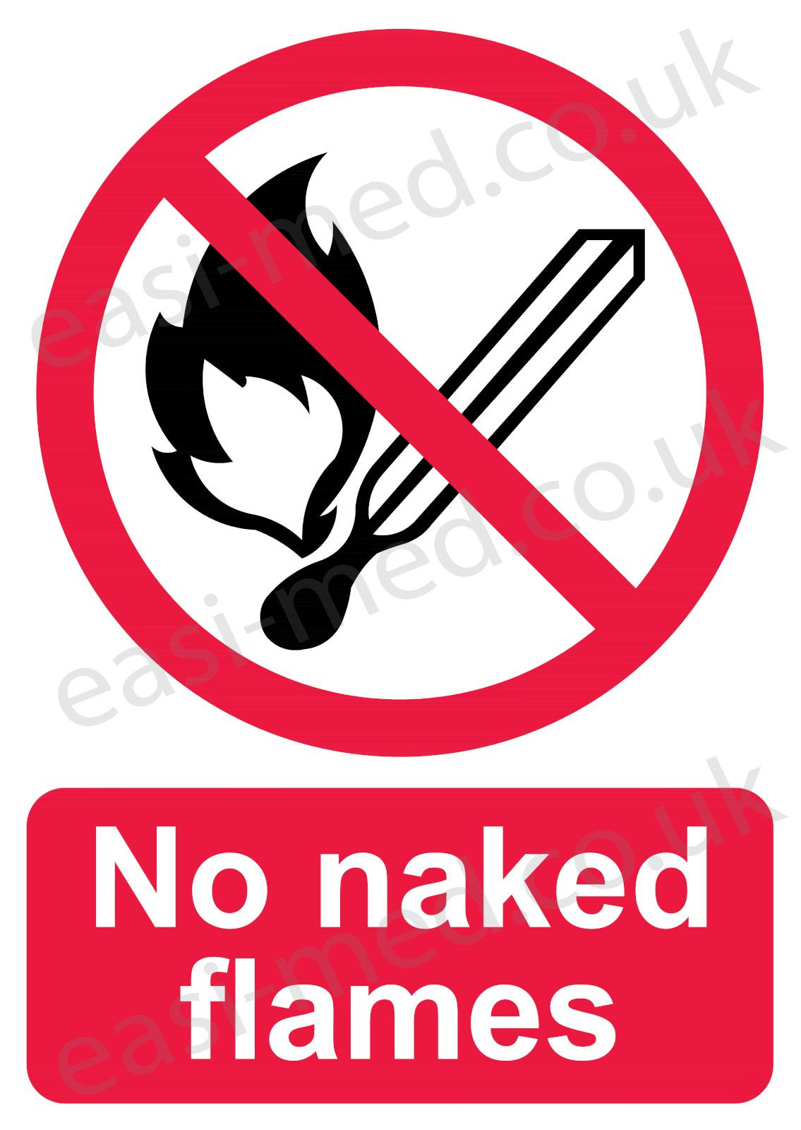 No Naked Flames Sign – Ensure Fire Safety and Prevent Hazards