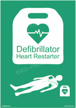 First Aid Defibrillator Heart Restarter Sign - Life-saving First Aid ...