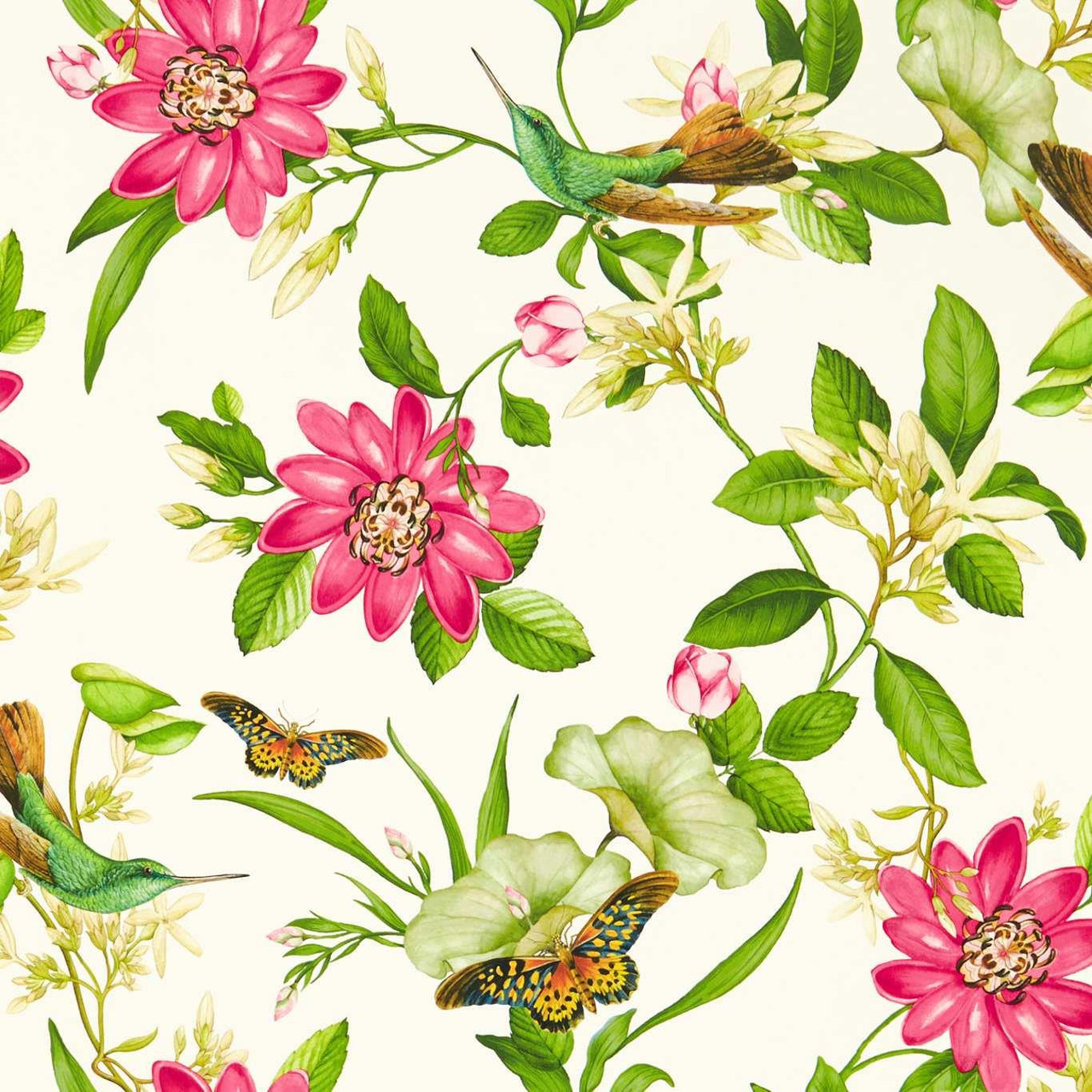 Clarke & Clarke Pink Lotus Wallpaper - W0132/02 - Ivory