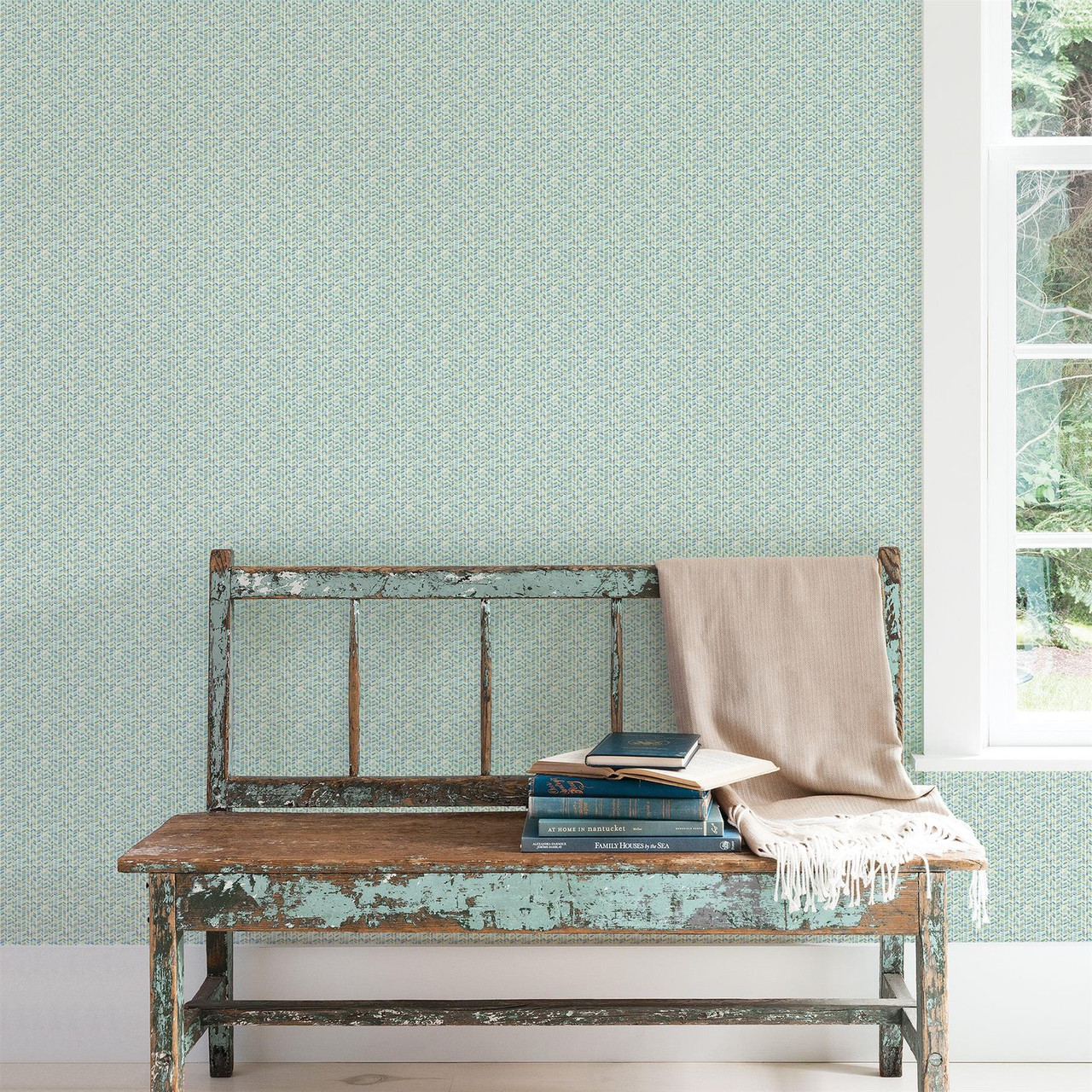 Galerie Stained Glass Stripe Wallpaper G56693 Emerald Green