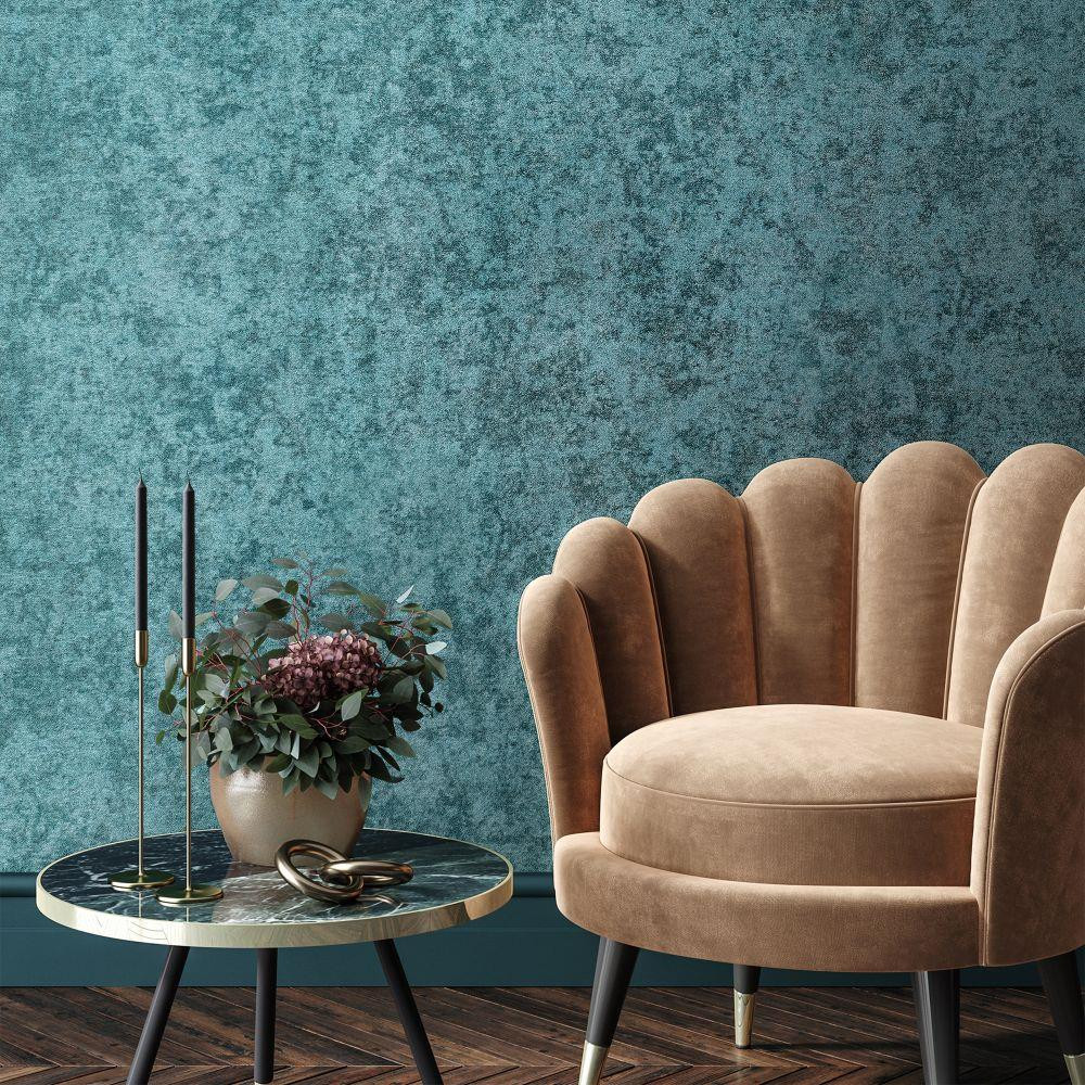 Galerie Satin Wallpaper - 65205 - Petrol
