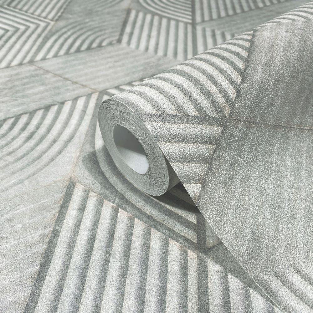 Galerie 3D-Optik Wallpaper - 81622 - Grey / Green