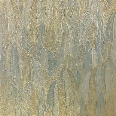 Casamance Cinerea Wallpaper - 76533364 - Verdigris / Gold