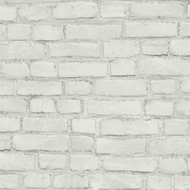Galerie Stone Symphony Brick Effect Wallpaper - BB51101 - Grey / White