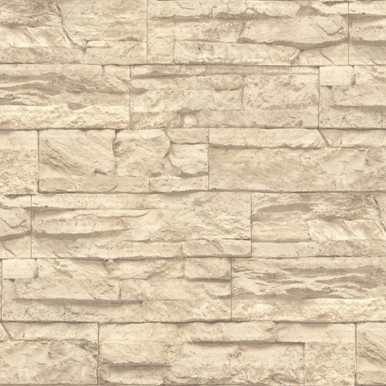 Galerie Realistic Slab Brick Effect Wallpaper - BB51152 - Beige / Brown ...
