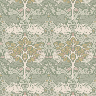 William Morris at Home Brother Rabbit Wallpaper - 140500 - Sage