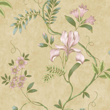 Rasch Dancing Iris Wallpaper - 100104 - Honey