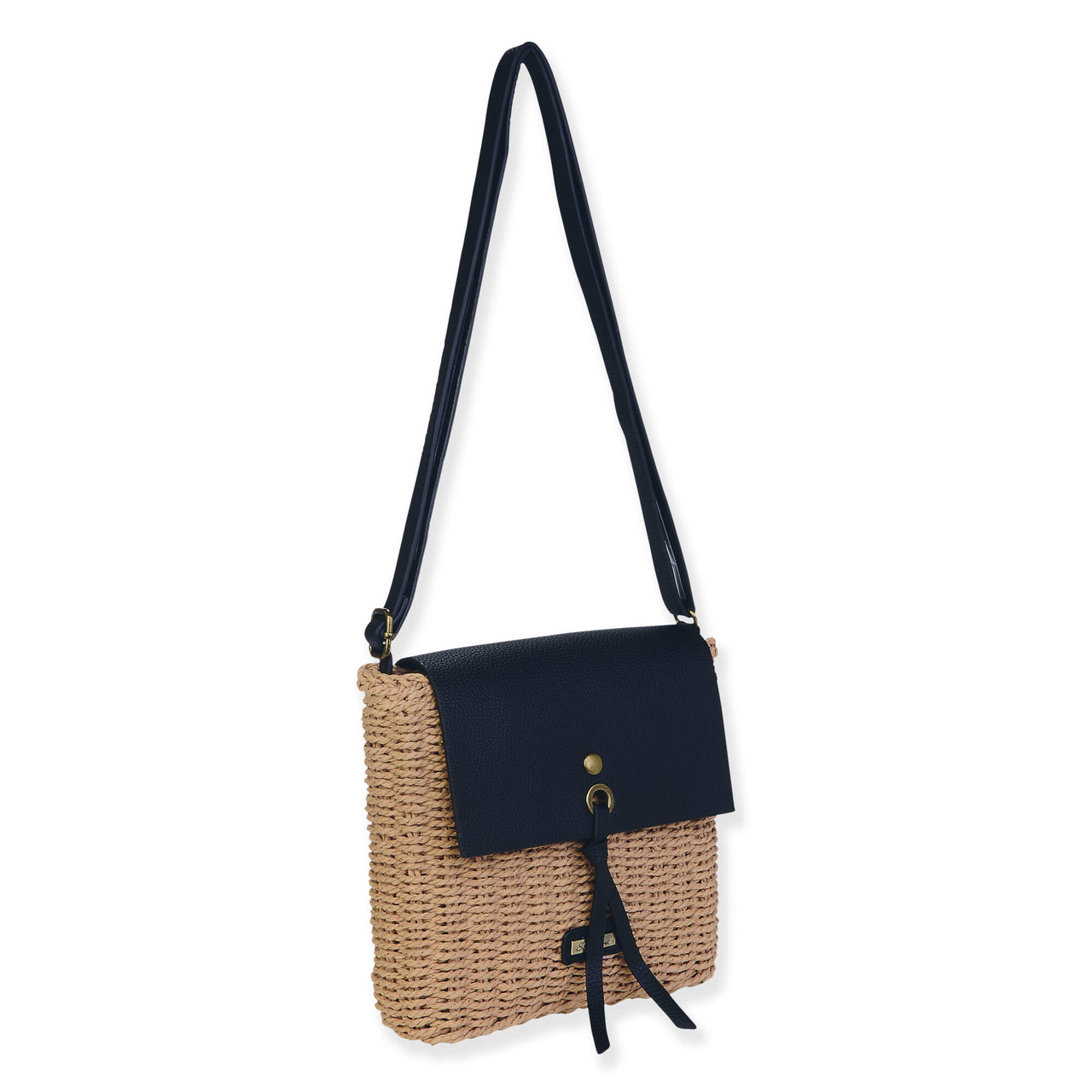Black, Paper Straw Crossbody | CE6712 C | Natural Straw Bags Small ...