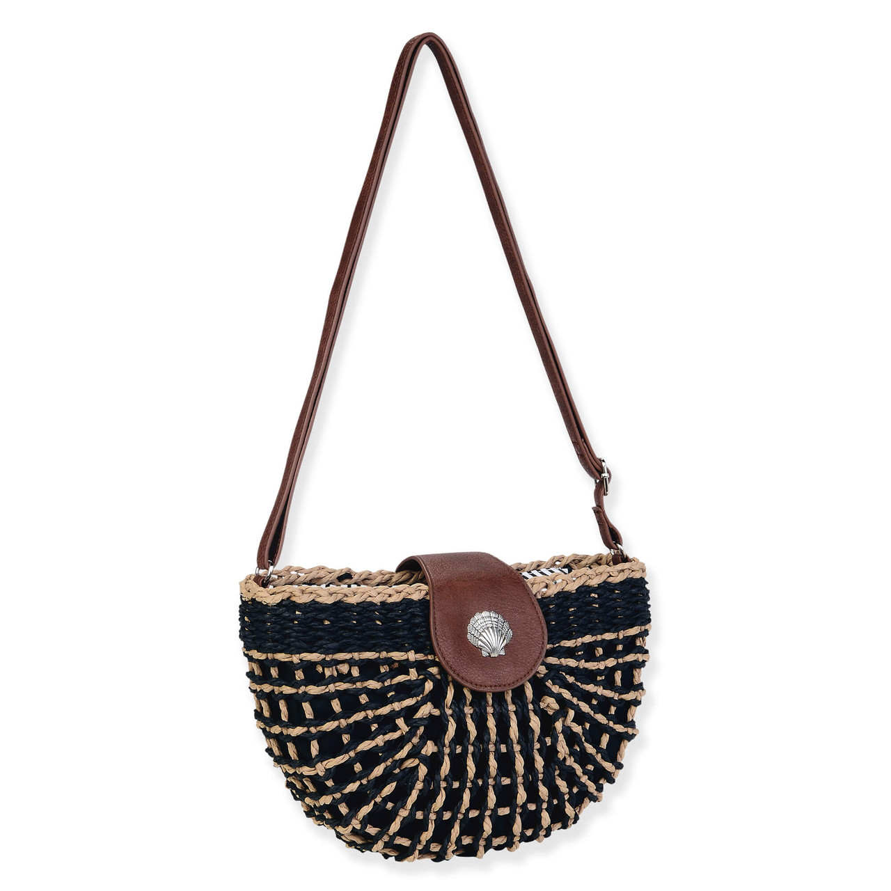 Black, Paper Straw Crossbody | CE6736 B | Natural Straw Bags Small ...
