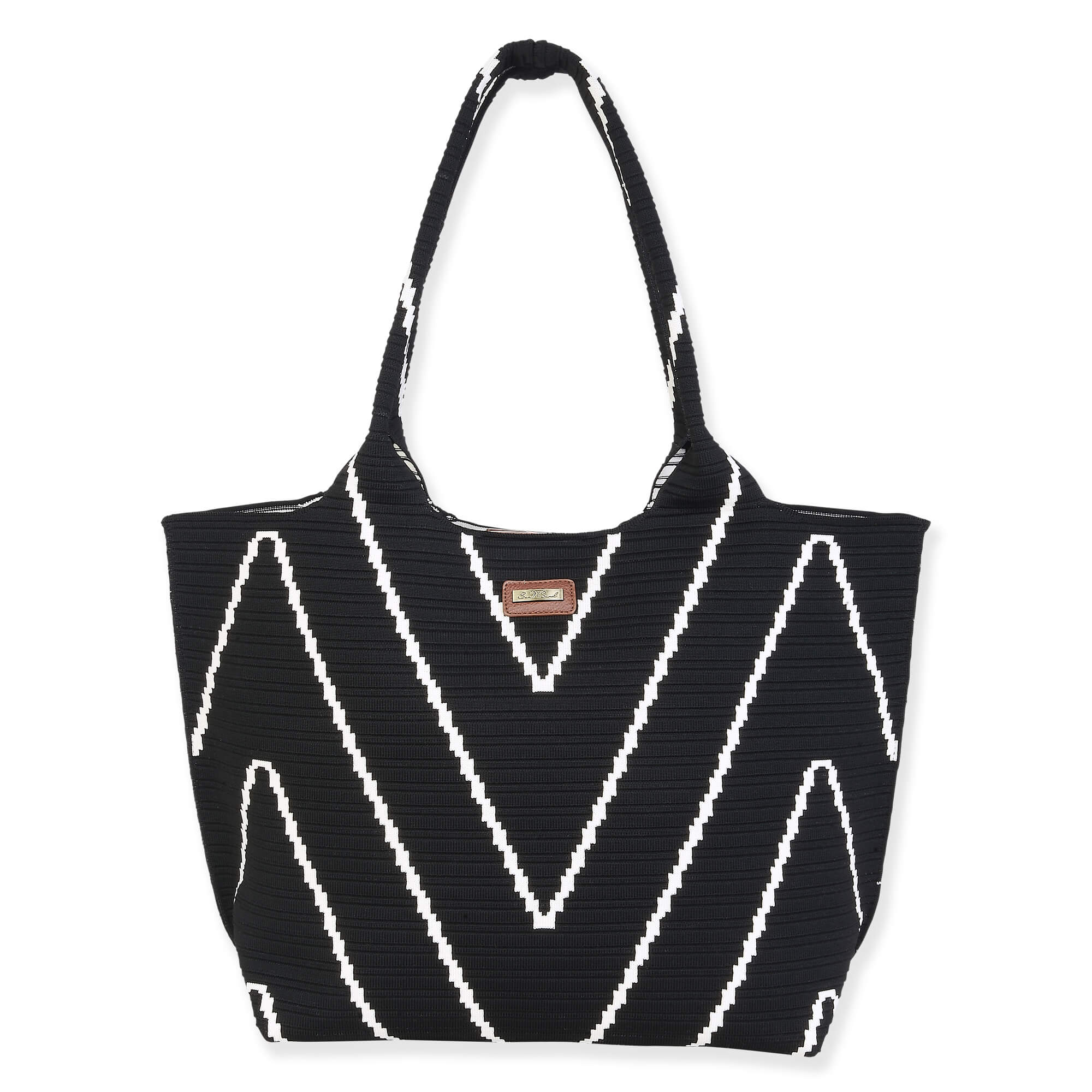 Black, Polyester Shoulder Tote | CE6662 B | Canvas Casual Bags | Sun N Sand