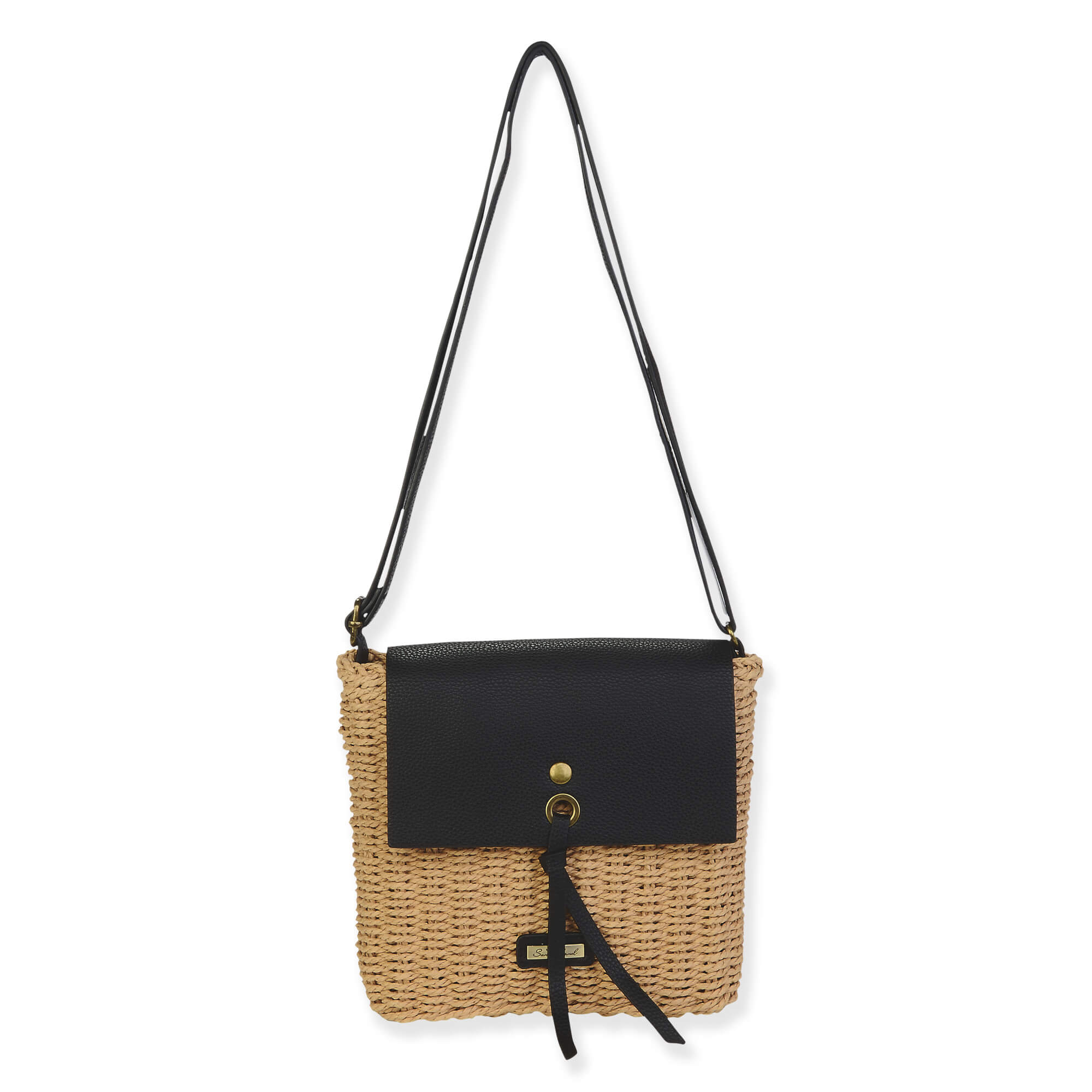 Black, Paper Straw Crossbody | CE6712 C | Natural Straw Bags Small ...